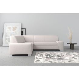 Ecksofa DOMO collection, B:259cm H:85cm T:191cm, beige, Wohnzimmer, Sofas, "Anzio in kubischer Formensprache, flache Armlehnen, L-Form", Wahlweise