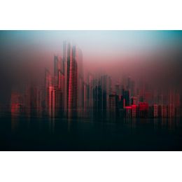papermoon Fototapete "Photo-Art CARMINE CHIRIACO, ABU DHABI SKYLINE", B/L: 5m x 2,8m, Bahnen: 10 Stk., bunt, Schlafzimmer, Tapeten