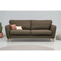 3-Sitzer Home Affaire, B:206cm H:88cm T:90cm, braun, 100% Polyester, Sofas, "MARSEILLE 3er Sofa 206 cm, Cord, Flachgewebe, Struktur, Webstoff",