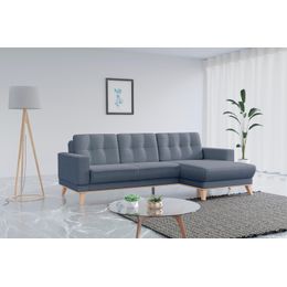 Sit & More Ecksofa SIT & MORE, B:279cm H:90cm T:167cm, blau, 100% PES, Wohnzimmer, Sofas, "Lavida L-Form", wahlweise mit Kippfunktion und Bettkasten