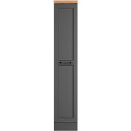 Apothekerschrank KOCHSTATION, B:30cm H:166cm T:60cm, grau, Holzwerkstoff, MDF, K&uuml;che, Schr&auml;nke, "KS-Lana", Breite 30 cm