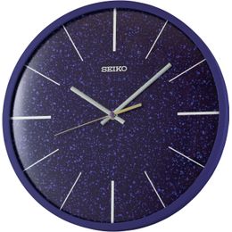 Seiko Damen Wanduhr, B/H/L: 4,5cm, blau, Wanduhren, Quarzuhr, durchlaufende Sekunde, Wohnzimmer, Esszimmer, B&uuml;ro