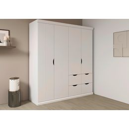 Kleiderschrank Rauch, B:181cm H:203cm T:56cm, wei&szlig;, Holzwerkstoff, Kinderzimmer, Schr&auml;nke, "Dreht&uuml;renschrank Schrank Garderobe W&auml;scheschrank
