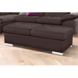 Hocker, B:140cm H:44cm T:67cm, braun, exxpo - SOFA FASHION, NaturLEDER (echtes Rindsleder) in Sitz und R&uuml;cken. Korpus in passendem Kunstleder SOFTLUX
