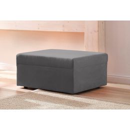 Hocker Home Affaire, B:74cm H:41cm T:74cm, grau, 100% Polyester Melrose;Luxus-Microfaser Nubuk (100% Polyester);Struktur (100% Polyester),