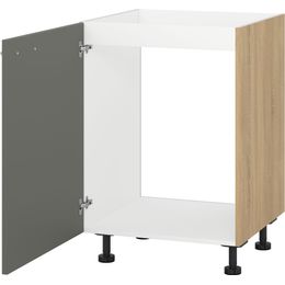 Sp&uuml;lenschrank KOCHSTATION, B:60cm H:75cm T:56cm, grau, K&uuml;che, Schr&auml;nke, ""KS-Scafa"", in verschiedenen Breiten, wahlweise T&uuml;ranschlag rechts oder