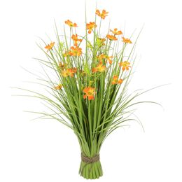 Kunstgras I.GE.A., B:32cm H:68cm L:32cm, orange, Obermaterial: 90% Kunststoff, 10% Polyester, Kunstpflanzen, "Mit Cosmeabl&uuml;ten", Grasbusch,
