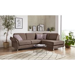 Sit & More Ecksofa SIT & MORE, B:254cm H:89cm T:190cm, braun, Wohnzimmer, Sofas, "Clio L-Form", wahlweise mit Bettfunktion und Bettkasten, inklusive Federkern