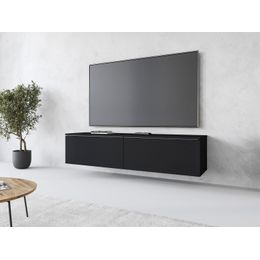 Lowboard Home Affaire, B:140cm H:30cm T:33cm, schwarz, Wohnzimmer, Sideboards, "LOWBOARD D, wahlweise mit oder ohne Beleuchtung", modernes TV-Board