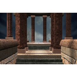 papermoon Fototapete "tempel", B/L: 4,5m x 2,8m, Bahnen: 9 Stk., bunt, Schlafzimmer, Tapeten