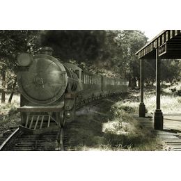 papermoon Fototapete "Alter Zug Grau", B/L: 4m x 2,6m, Bahnen: 8 Stk., bunt, Schlafzimmer, Tapeten