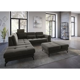 Sit & More Ecksofa SIT & MORE, B:258cm H:84cm T:226cm, grau, Wohnzimmer, Sofas, "Bendigo L-Form", inklusive Sitztiefenverstellung, Bodenfreiheit 12 cm, in 2