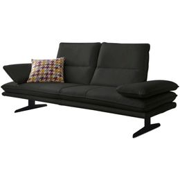 2,5-Sitzer W.Schillig, B:236cm H:94cm T:96cm, grau, Longlife Xtra-Leder Z59: Glattleder mit modischer Pr&auml;gung. Hautst&auml;rke 0, 9 - 1, 1 mm, Sofas,