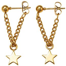 Firetti Damen Paar Ohrstecker "Schmuck Geschenk Edelstahl Ohrschmuck Ohrringe Sterne", 4mm, Edelstahl, gold, Edelstahl, Ohrringe, Made in Germany