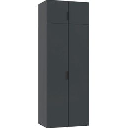 Kleiderschrank wimex, B:80cm H:225cm T:54cm, grau, Holzwerkstoff, Ankleidezimmer, Schr&auml;nke, "Modena", Dreht&uuml;ren-Schrankprogramm