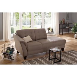 Recamiere Home Affaire, B:197cm H:89cm T:90cm, beige, Luxus-Microfaser (90% Polyester, 10% Polyamid);Struktur fein (100% Polyester);Flachgewebe (100%