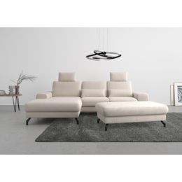 Sit & More Ecksofa SIT & MORE, B:283cm H:88cm T:175cm, grau, Wohnzimmer, Sofas, "Cinturo L-Form", inklusive Sitztiefenverstellung und Federkern, Sitzh&ouml;he 45 cm