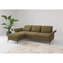 Sit & More Ecksofa SIT & MORE, B:264cm H:92cm T:198cm, gr&uuml;n, 100% Polyester, Wohnzimmer, Sofas, "Emely, inkl. Sitztiefenverstellung", wahlweise mit