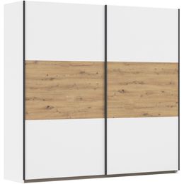 Schwebet&uuml;renschrank Rauch, B:218cm H:210cm T:59cm, wei&szlig;, Holzwerkstoff, Schr&auml;nke, "Kleiderschrank Schrank Garderobe Garderobenschrank W&auml;scheschrank