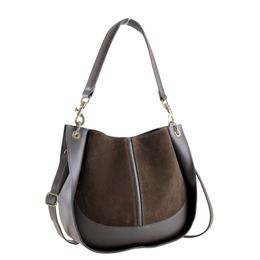 Damen Schultertasche "Signora", Collezione Alessandro, braun, Leder, Taschen, elegant-luxuri&ouml;se Wildledertasche