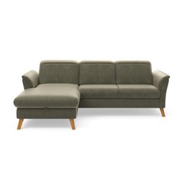 Sit & More Ecksofa SIT & MORE, B:245cm H:91cm T:178cm, gr&uuml;n, 100% Polyester, Wohnzimmer, Sofas, "Romero L-Form", wahlweise mit oder ohne Relax-Funktion,