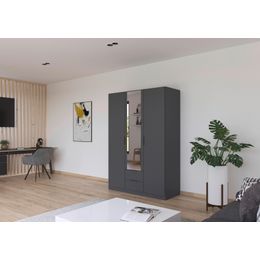 Kleiderschrank Rauch, B:136cm H:197cm T:54cm, grau, Holzwerkstoff, Kinderzimmer, Schr&auml;nke, "Dreht&uuml;renschrank Schrank Garderobe Ankleide Schlafzimmer