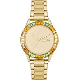 Lacoste Damen Quarzuhr "LADYCROC", gold, Armbanduhren, Armbanduhr, Damenuhr, Edelstahlarmband, analog, Glaskristalle