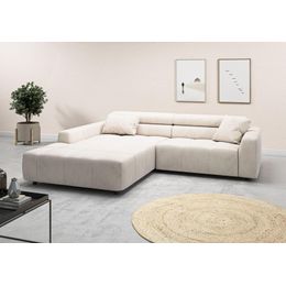 Ecksofa 3C CANDY, B:258cm H:68cm T:217cm, wei&szlig;, 95% Polyester, 5% Nylon, Wohnzimmer, Sofas, "Denver auch mit Cord- und Easy care-Bezug,