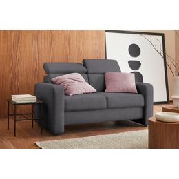 Sit & More 2-Sitzer SIT & MORE, B:153cm H:84cm T:93cm, grau, Sofas, "Bologna", inklusive Kopfteilverstellung und Federkern