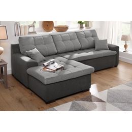 Ecksofa Home Affaire, B:247cm H:75cm T:150cm, grau, 100% Polyester Luxus-Microfaser/Struktur;100% Polyester PRIMABELLE/Webstoff;100% Polyester