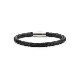 Bruno Banani Herren Lederarmband "Schmuck Geschenk Armband Leder", 20,5, Edelstahl Leder, grau, Edelstahl, Leder, Armb&auml;nder