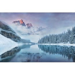 papermoon Fototapete "Schneelandschaft", B/L: 4m x 2,6m, Bahnen: 8 Stk., bunt, Schlafzimmer, Tapeten