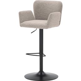 Barhocker, B:39cm H:84cm T:42cm, beige, SET ONE BY Musterring, 96% Polyester/4% Acryl, K&uuml;che, Hocker, "Salinas", mit Trompeten-S&auml;ulengestell in