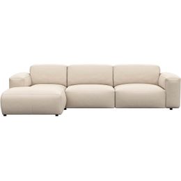 Ecksofa FLEXLUX, B:284cm H:73cm T:171cm, wei&szlig;, 100% Echteder, Wohnzimmer, Sofas, "Lucera bequem und komfortabel durch hochwertigen Sitzaufbau,