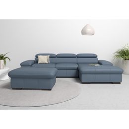 Ecksofa Home Affaire, B:286cm H:73cm T:174cm, blau, Luxus-Microfaser Lederoptik (100% Polyester);Luxus-Microfaser ALTARA NUBUCK (100%