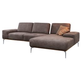 Ecksofa W.Schillig, B:299cm H:88cm T:178cm, braun, Longlife Xtra-Leder Z73: Naturwalkleder der Luxusklasse aus den erlesensten Rohh&auml;uten. Hautst&auml;rke