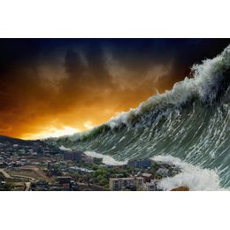 papermoon Fototapete "Tsunami", B/L: 4m x 2,6m, Bahnen: 8 Stk., bunt, Schlafzimmer, Tapeten