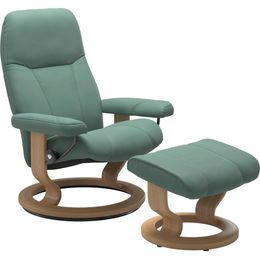 stressless "Consul" Set, Relaxsessel mit Hocker, mit Hocker, mit Classic Base, Gr&ouml;&szlig;e M, Gestell Eiche