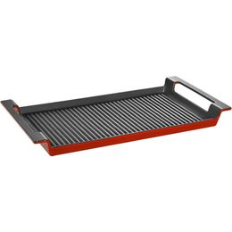 Schulte Ufer SCHULTE-UFER Grillplatte "Rustika", B/H/L: 24cm, rot, Grillroste, Induktion