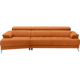 Ecksofa Egoitaliano, B:246cm H:99cm T:140cm, orange, Leder &raquo;BULL&laquo; (echtes Rindsleder). Geschliffenes, pigmentiertes und behandeltes Rindsleder mit