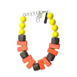 Damen Kette mit Anh&auml;nger "Almada", orange, Basic, Collezione Alessandro, Kunstfaser, Halsketten, aus Polyesterelementen
