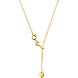 Firetti Damen Y-Kette "Schmuck Geschenk Edelstahl Halsschmuck Halskette Ankerkette Herz", Edelstahl, L: 56, gold, Edelstahl, Halsketten