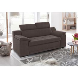 Sit & More 2-Sitzer SIT & MORE, B:180cm H:93cm T:95cm, braun, Kunstleder SOFTLUX;Luxus-Microfaser ALTARA NUBUCK (100% Polyester);Struktur ( 100% Polyester),