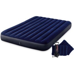Intex Luftbett "DURA-BEAM Classic Downy Airbed-Set", B/H/L: 152cm x 22cm x 203cm, blau, Luftbetten