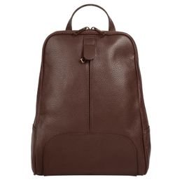 Samantha Look Damen Cityrucksack, braun, Leder, Rindsleder, Rucks&auml;cke, echt Leder, Made in Italy