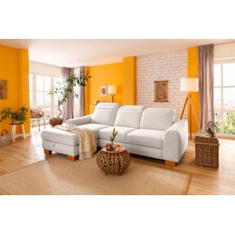 Ecksofa Home Affaire, B:264cm H:86cm T:170cm, beige, Luxus-Microfaser Florence (100% Polyester);Struktur fein (100% Polyester);Luxus-Microfaser