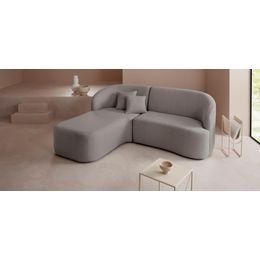 Ecksofa, B:200cm H:87cm T:165cm, grau, LeGer Home by Lena Gercke, Struktur fein 100% Polyester);Samtoptik (100% Polyester);Boucl&eacute; (100% Polyester),