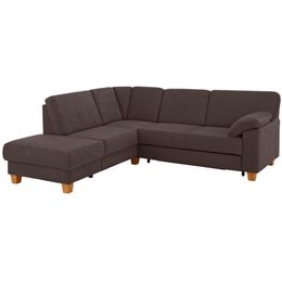 Ecksofa Home Affaire, B:243cm H:88cm T:91cm, braun, Struktur fein ( 100% Polyester);Luxus-Microfaser ALTARA NUBUCK (100% Polyester);Luxus-Microfaser