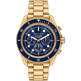 Michael Kors Herren Chronograph "MARITIME"gelbgoldfarben, Armbanduhren, Quarzuhr, Armbanduhr, Herrenuhr, Edelstahlarmband, analog, Tag