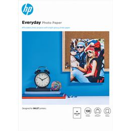 HP Fotopapier "Everyday gl&auml;nzend - A4 (210 x 297 mm) - 100 Blatt", B:21,16cm H:30cm, wei&szlig;, Papiere